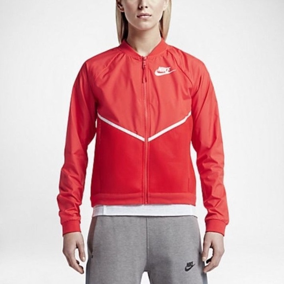 Nike | Jackets & Coats | Nike Tech Hypermesh Bomber Running Jacket Red ...